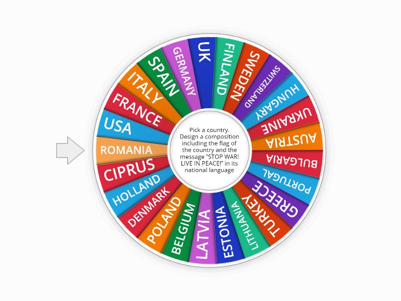 Countries around the world - Spin the wheel