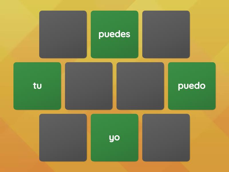 "Poder" Conjugation Practice - Matching pairs