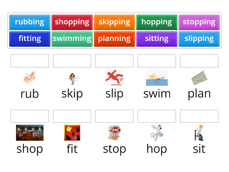 Adding -ing doubling the consonant - Match up