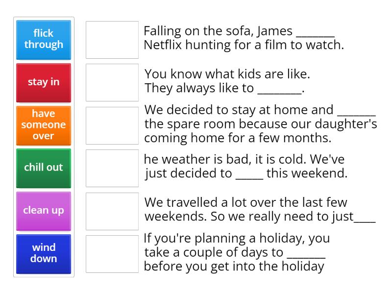 weekend Phrasal verbs - Match up