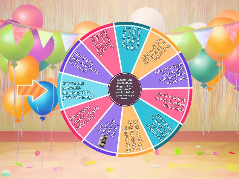 How much vs How many Conversation questions - Spin the wheel