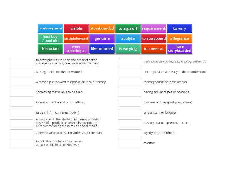 Vocab - Match up