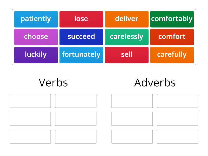 Verbs and Adverbs - Group sort