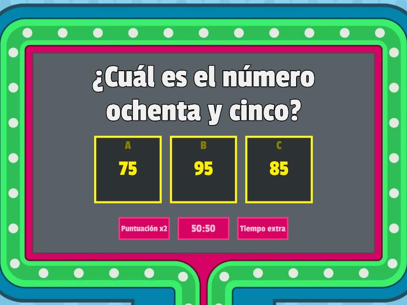 Números del 0 al 100 - Gameshow quiz