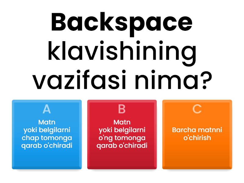6-7-sinf informatika fanidan test - Quiz