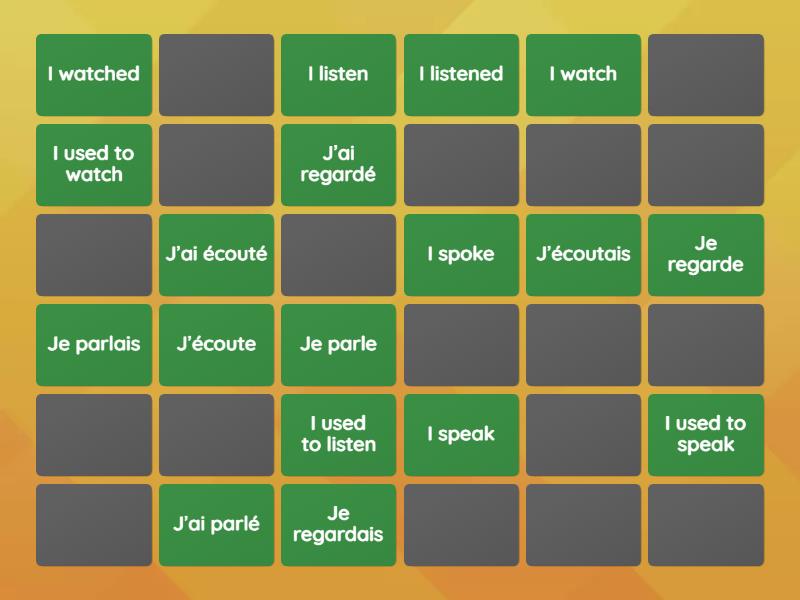 6 Verbs for activities using Present - Perfect - Imperfect (1 ...