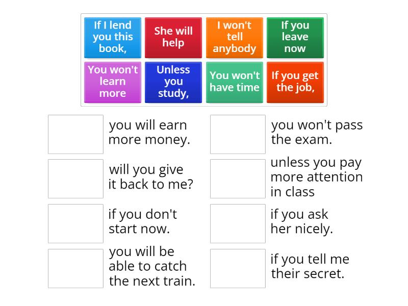 First conditional - Match up