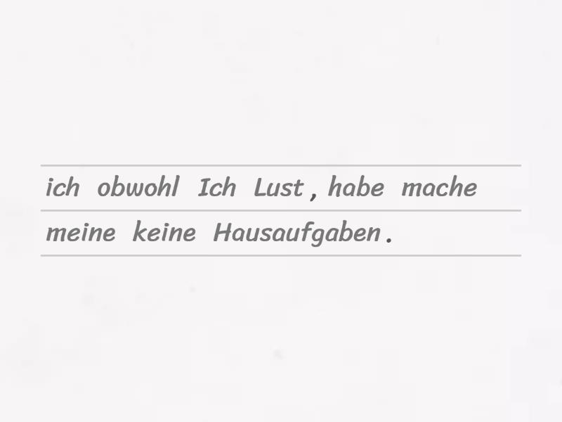 Obwohl-Sätze - Reordenar