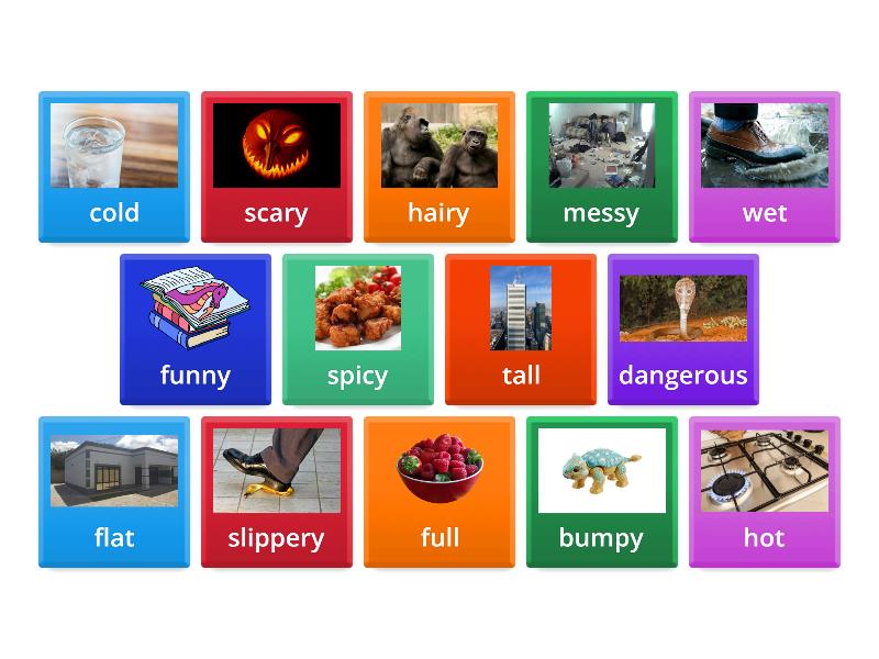 Adjectives - what is it describing? - Flip tiles
