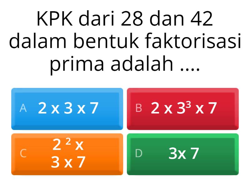 Latihan KPK dan FPB - Quiz