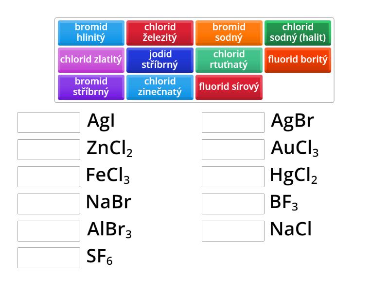 Ch-8 Halogenidy (vzorce) - Match up