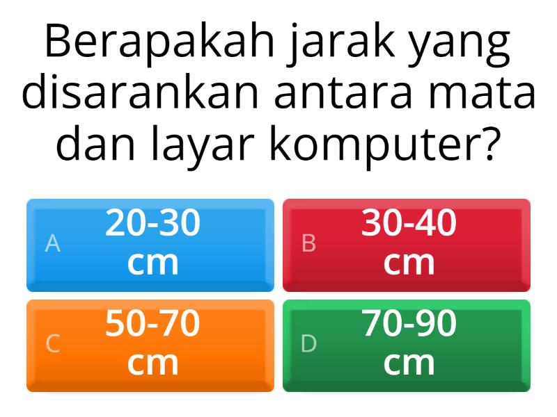 Posisi tubuh & jarak yang baik saat menggunakan komputer - Quiz