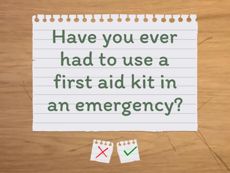 First aid kits - Speaking - Flash cards