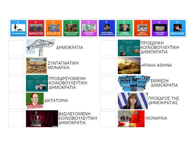 ΜΟΡΦΕΣ ΠΟΛΙΤΕΥΜΑΤΩΝ - Match up