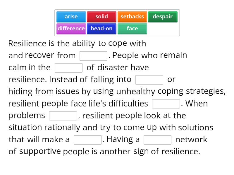 Resilience - Complete the sentence