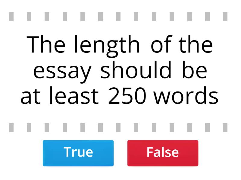 Writing task 2 - True or false