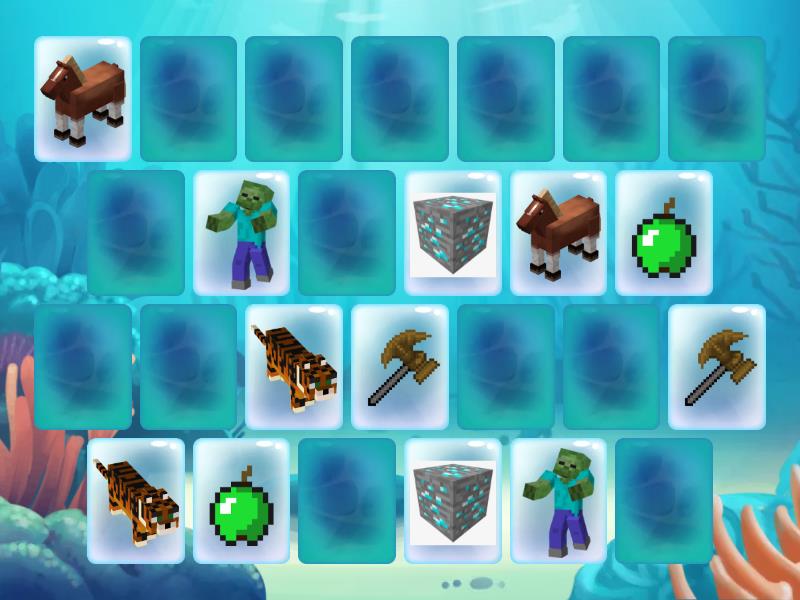 Minecraft pairs words1+2 - Matching pairs