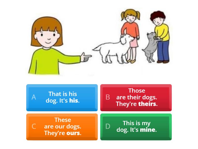 possessive pronouns (mine...) - Quiz