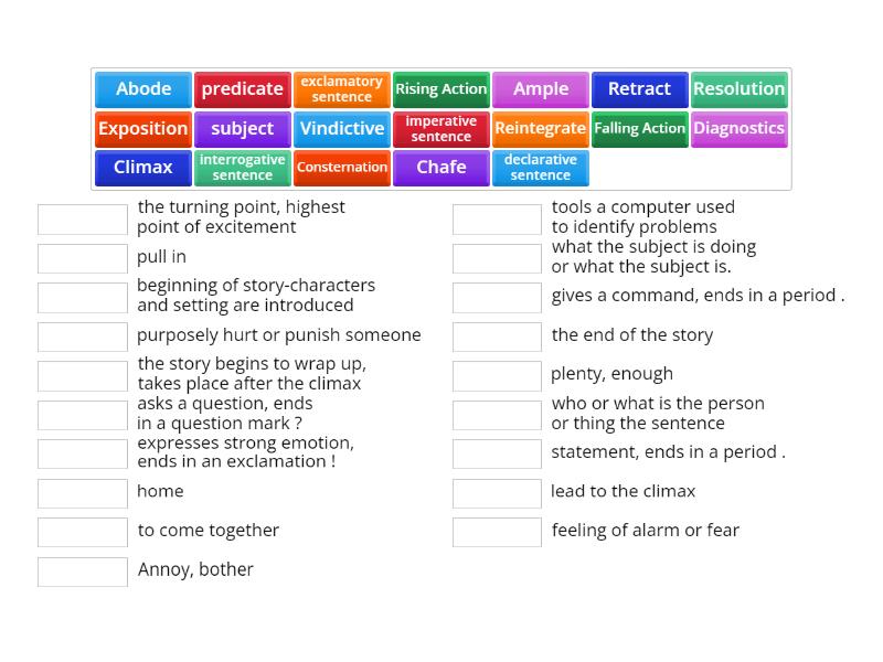 The Brave Little Toaster Vocabulary, Plot Elements, Sentences - Match up