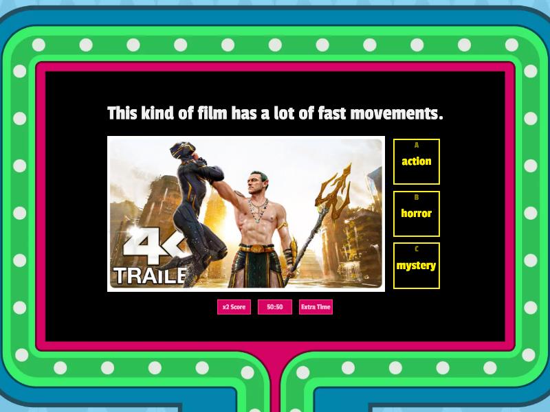 Unit 3 Vocabulary - Lights, camera, action! - Gameshow quiz