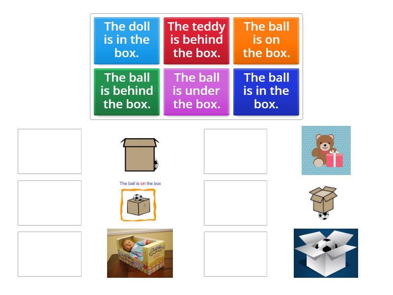 Prepositions in/on/behind/under - Match up