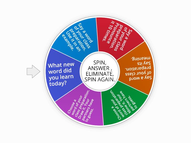 CLASS PREPARATION - Spin the wheel
