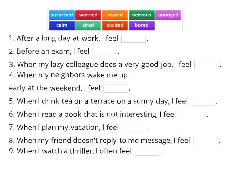 Feelings - Complete the sentence