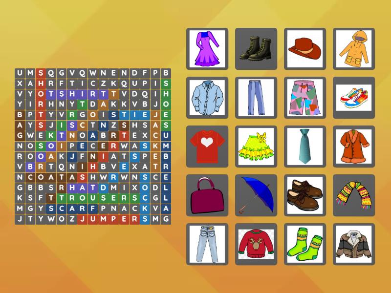 Clothes - Wordsearch