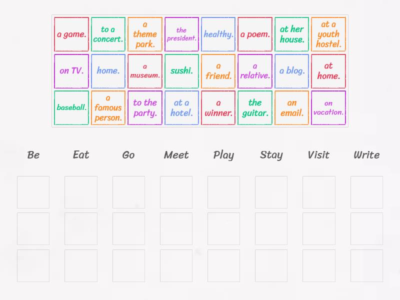 Collocations - Group sort