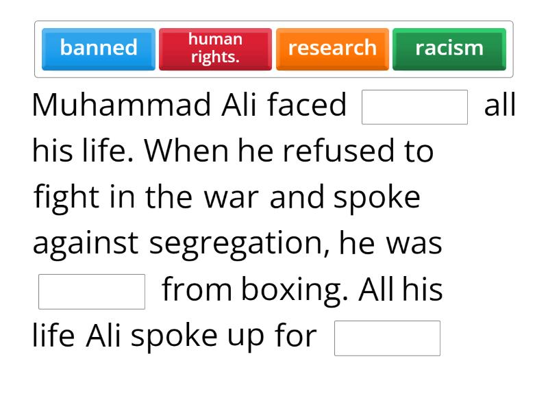 Biography Vocabulary ...fill in the blanks - Complete the sentence