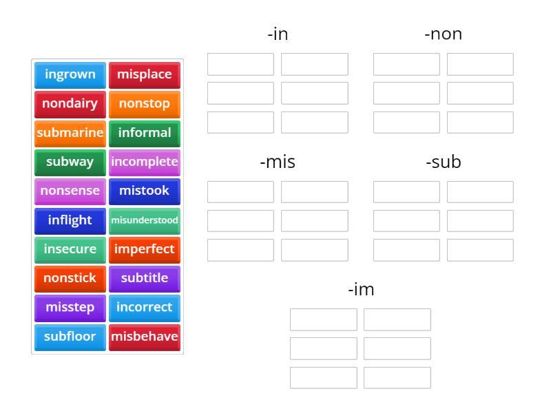 Lesson 24: Prefixes - Group sort