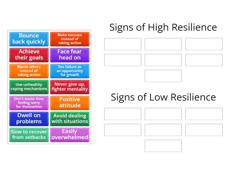 Signs of Resilience PDM - Group sort
