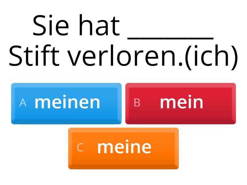 Possesivartikel Nom-Akk-Dat - Quiz
