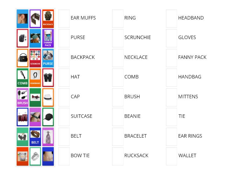 VISUAL ENGLISH 6 - UNIT15 - CLOTHES ACCESORIES - Match up