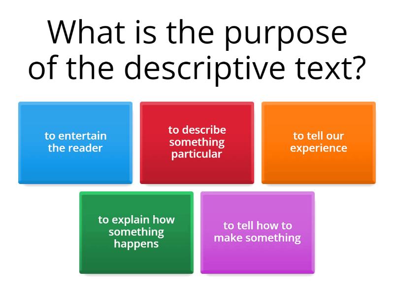 Descriptive text - Quiz