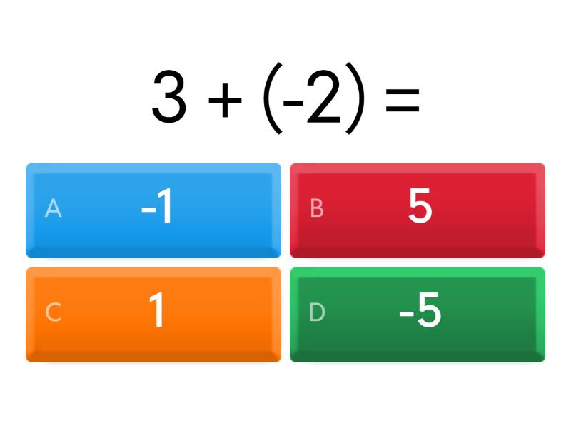 Adding integers - Quiz