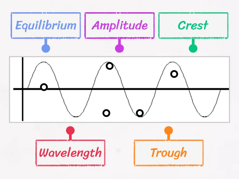 Parts of transverse waves - Labelled diagram