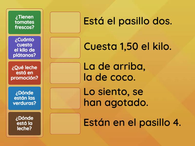 Vocabulario - En el supermercado - Match up