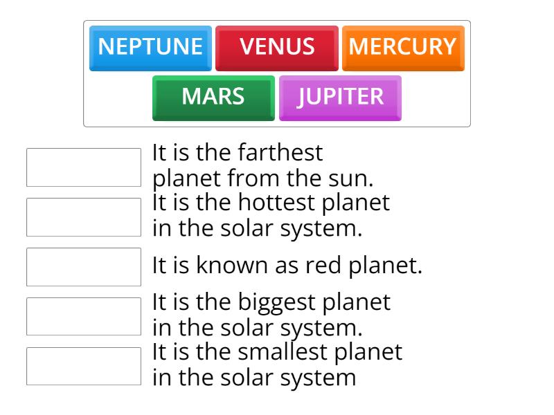 planets - Match up