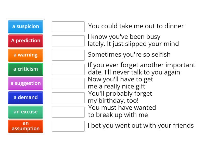 B1 - UC03U13 - Word Power - Reactions - Match each reaction with the ...