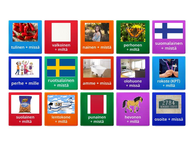 Perhe-sanat ja nainen-sanat - Flip tiles