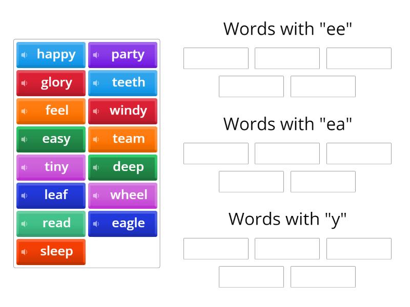 Long e: ee,ea,y - Group sort