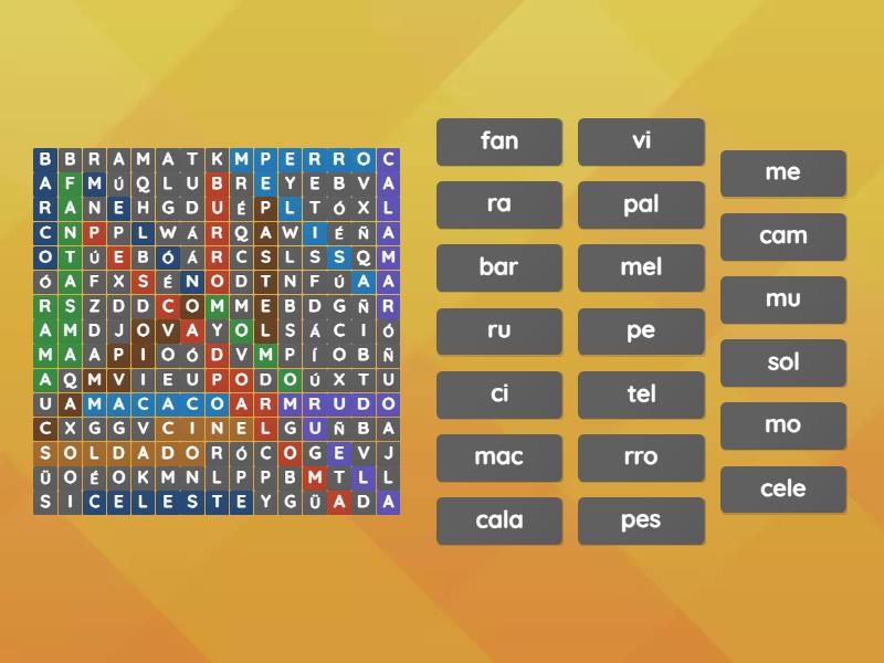 Buscando palabras - Wordsearch