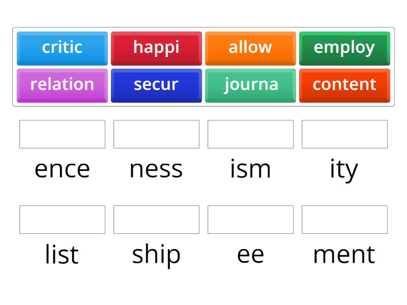 Noun suffix - Match up