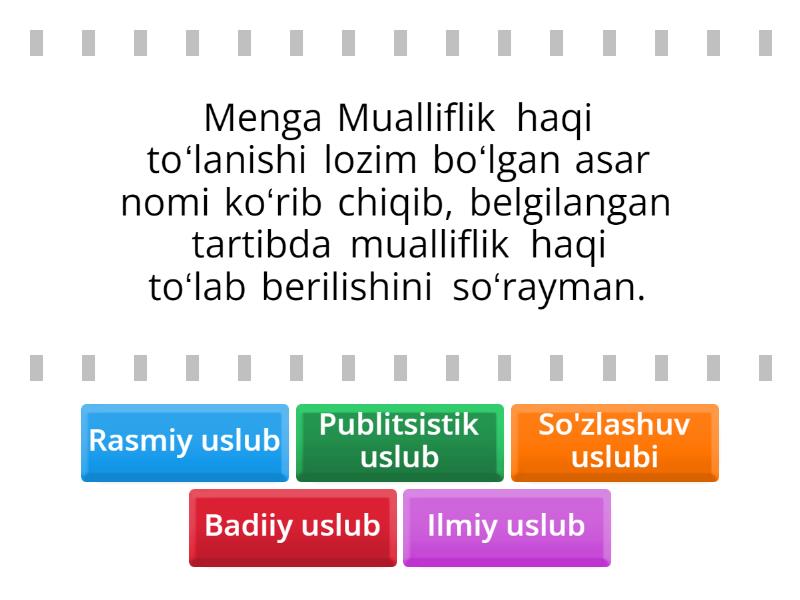 Nutq uslublari misollar 2 - Cada oveja con su pareja