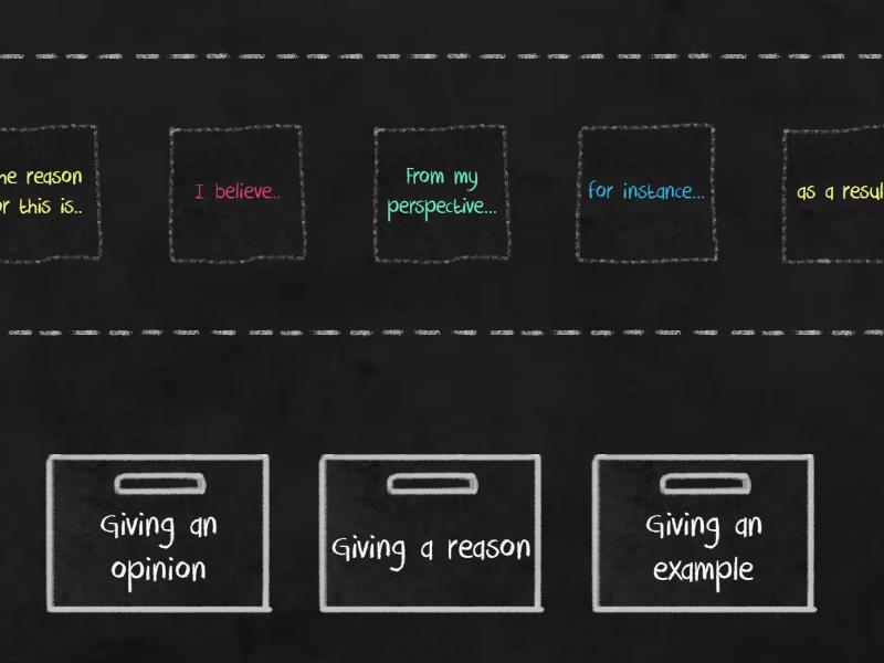 Complex structures to give and justify an opinion. - Speed sorting