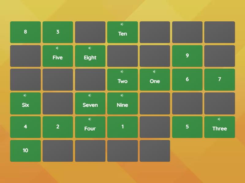 Numbers 1-20 - Matching pairs