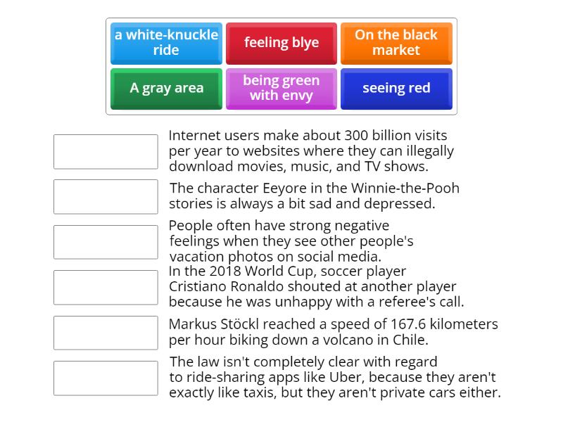 ODF 5 Unit 7 Color Idioms - Match up