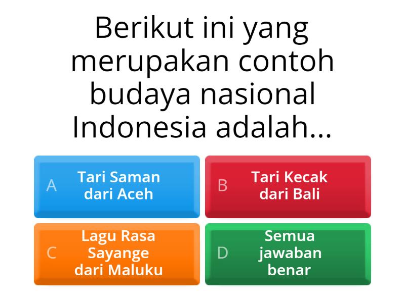 Budaya Nasional sebagai alat pemersatu bangsa - Quiz