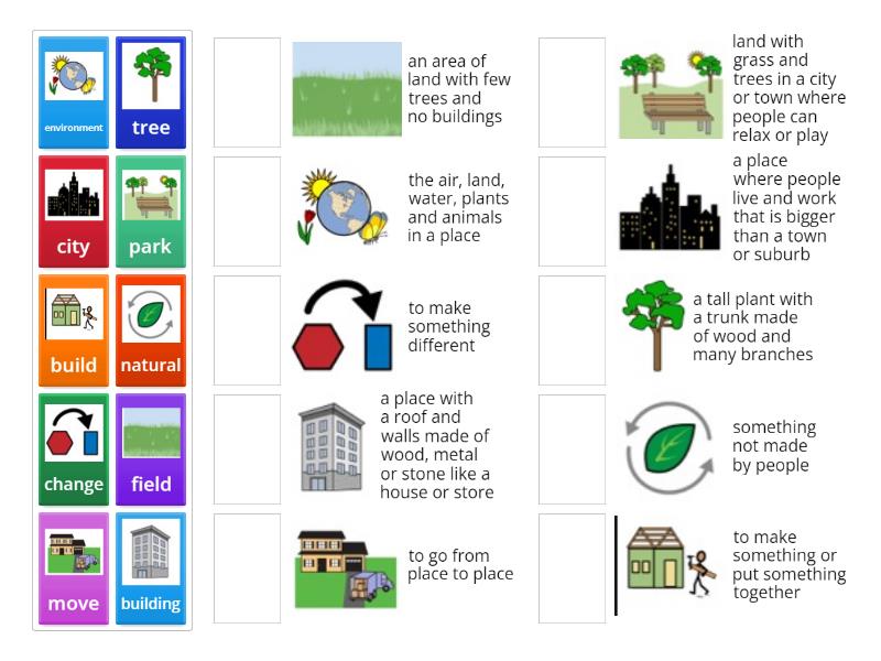 ULS Unit 8 Changing the Environment 2024 with Pictures - Match up